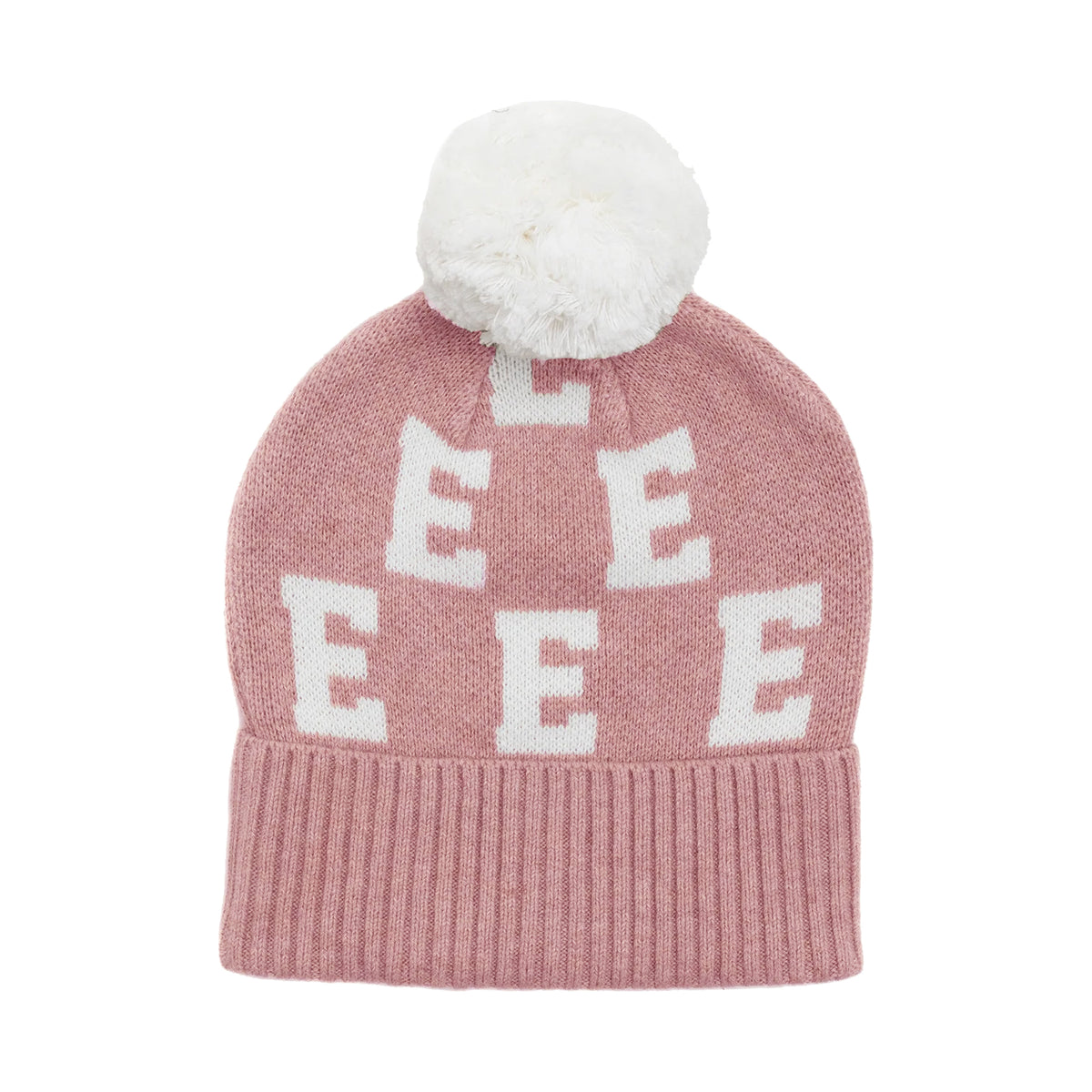 Personalised Knitted Alpha Beanie | Ballet Pink & Ivory – NAMELY CO