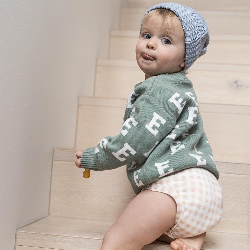Personalised Alpha Knit Jumper | Lily Pad & Ivory – NAMELY CO
