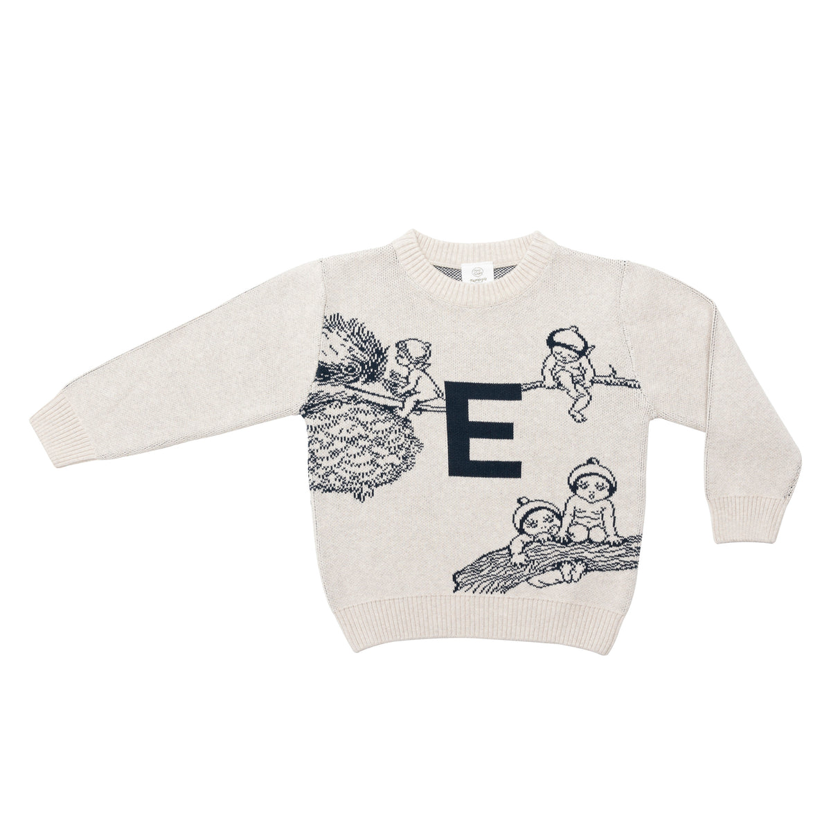 Personalised Knitted Letter Jumper | May Gibbs | Oatmeal & Navy – NAMELY CO