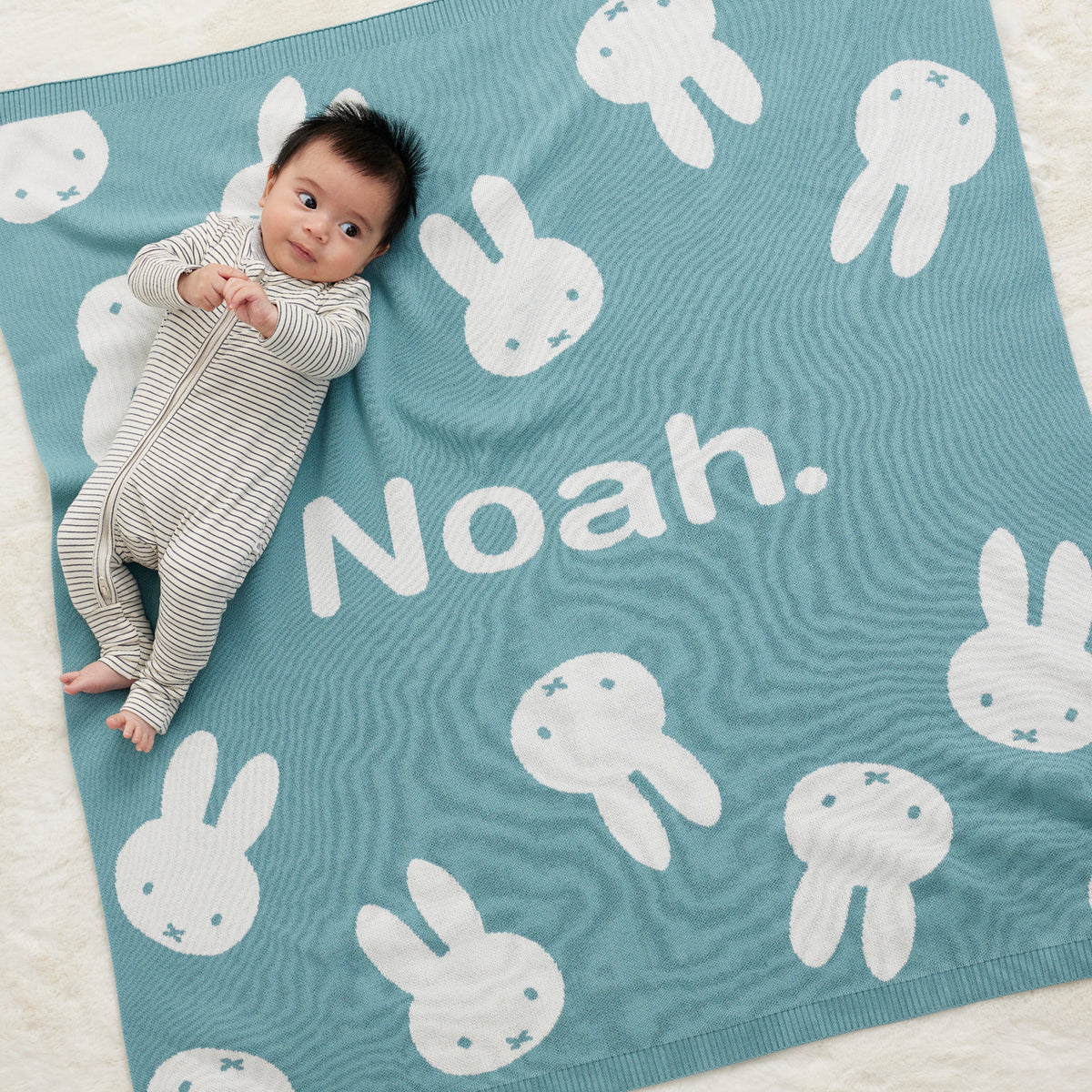 Personalised Miffy Name Blanket | Stone Blue – NAMELY CO