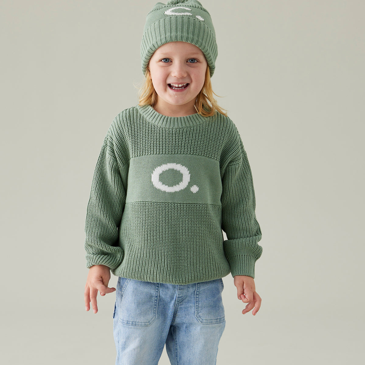 Personalised Knitted Letter Jumper | Lily Pad & Ivory – NAMELY CO