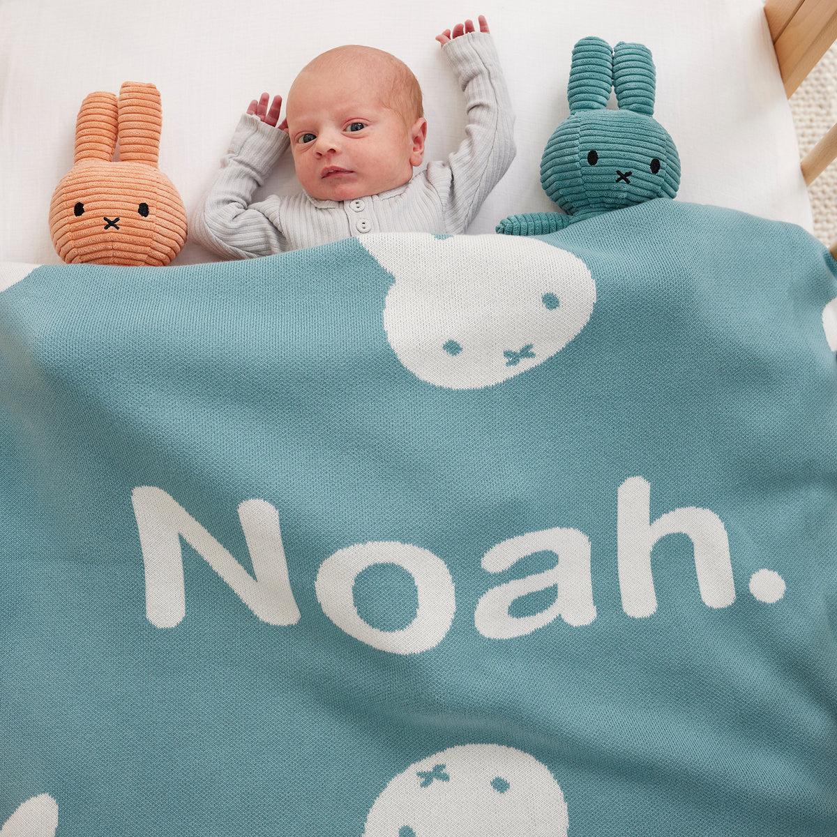 Personalised Miffy Name Blanket | Stone Blue – NAMELY CO